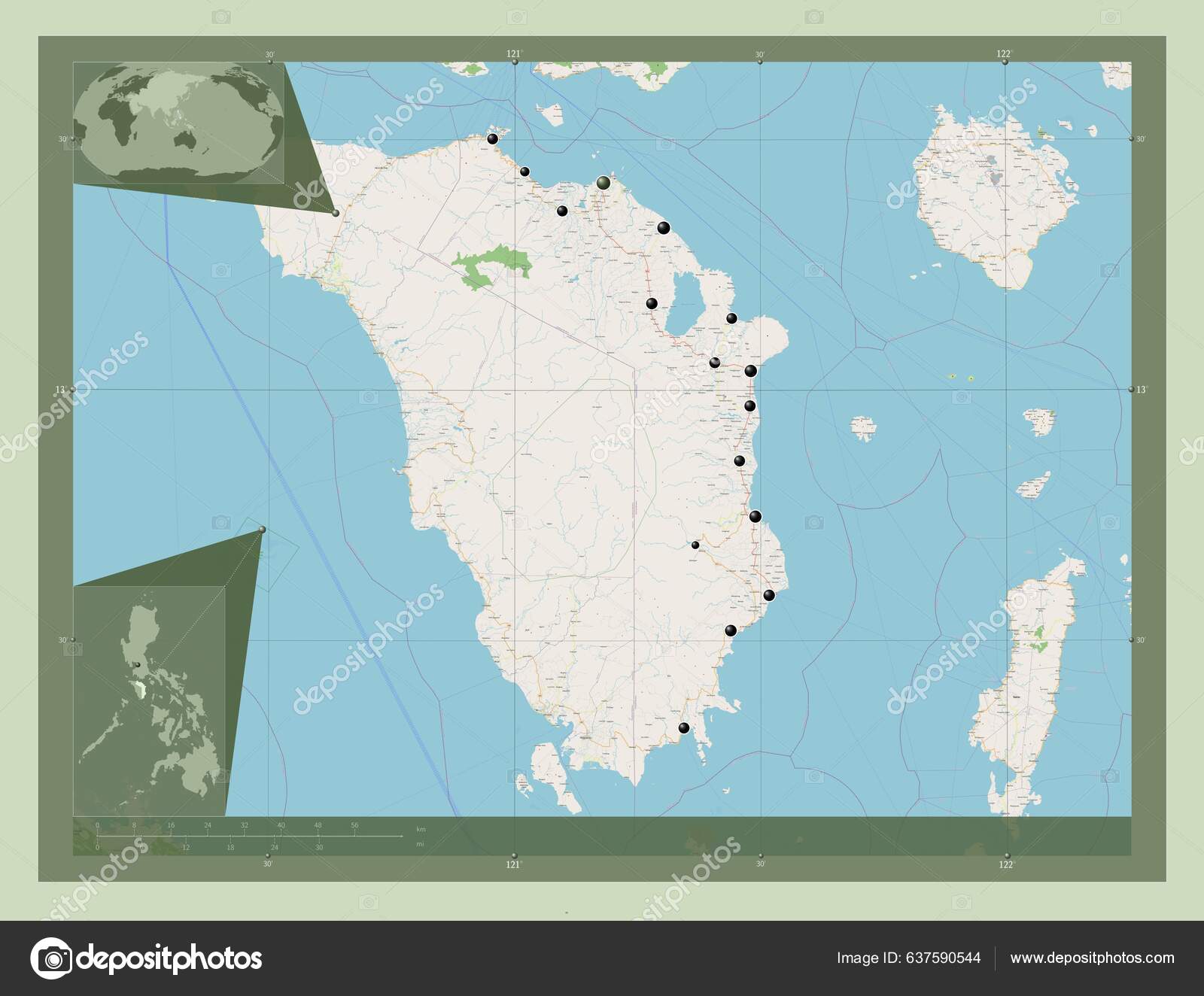 Oriental Mindoro Province Philippines Open Street Map Locations Major ...