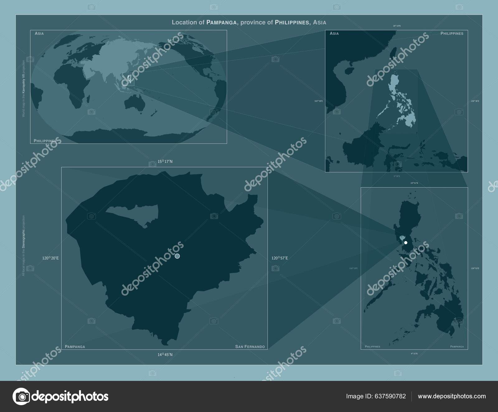 Pampanga Province Philippines Diagram Showing Location Region Larger ...