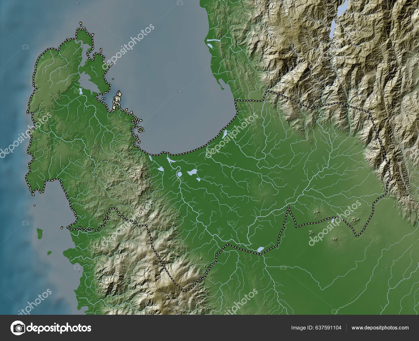 Pangasinan Province Philippines Elevation Map Colored Wiki Style Lakes ...