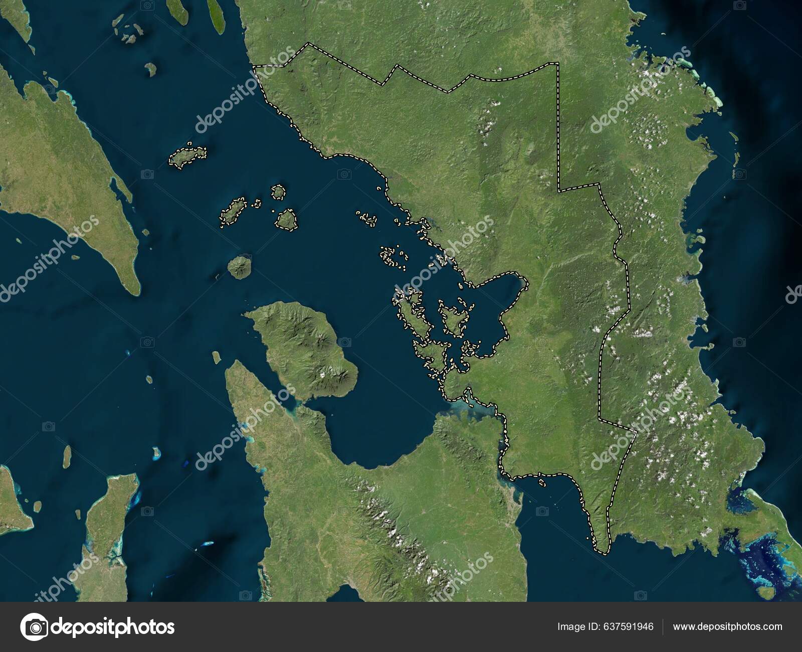 Samar Province Philippines Low Resolution Satellite Map — Foto de stock ...