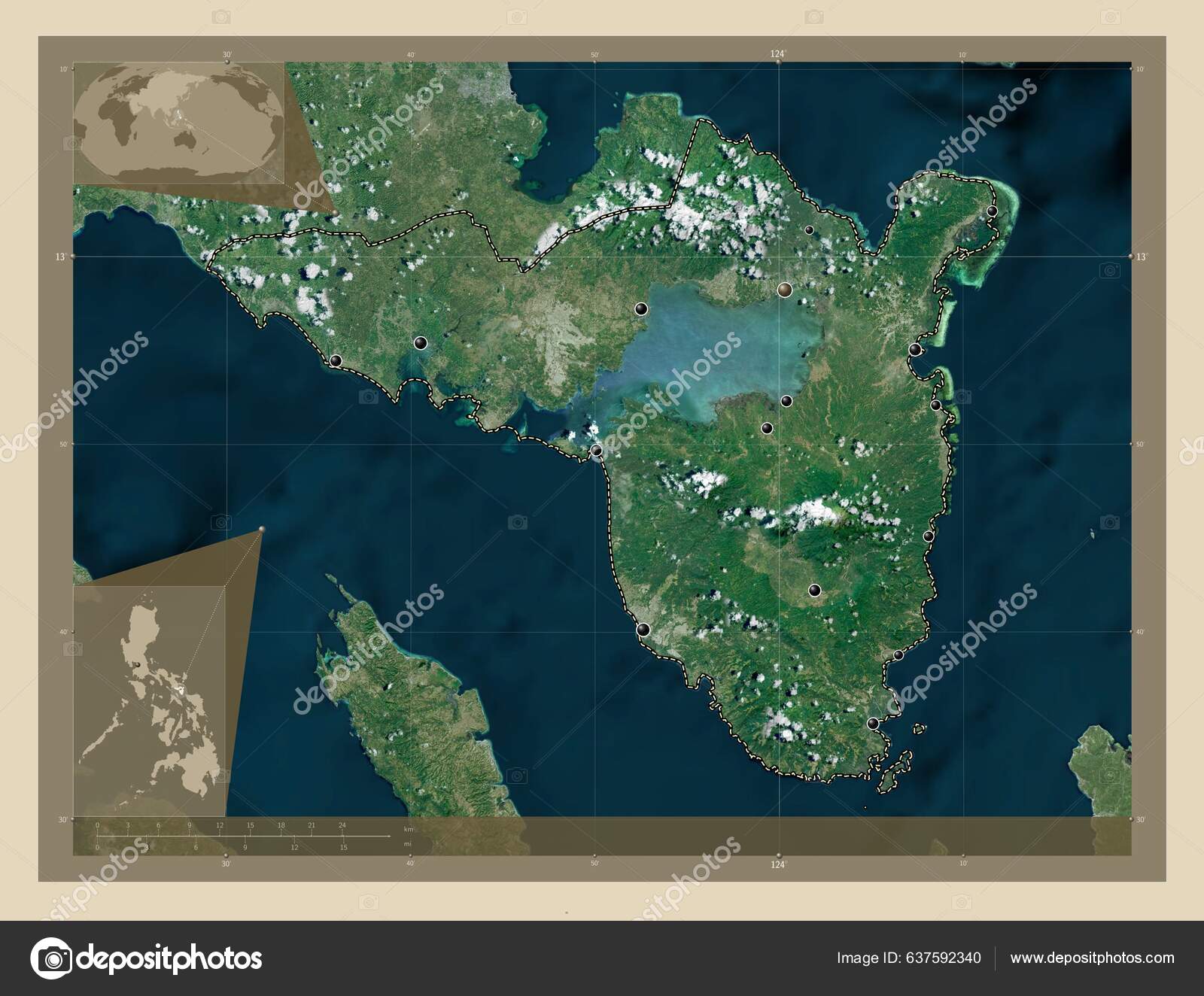 Sorsogon Province Philippines High Resolution Satellite Map Locations ...
