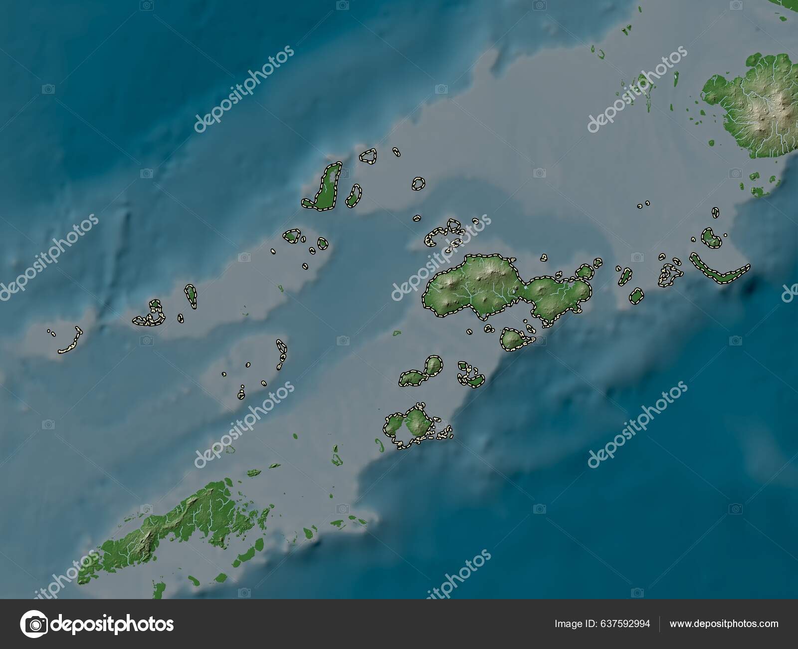 Sulu Province Philippines Elevation Map Colored Wiki Style Lakes Rivers ...