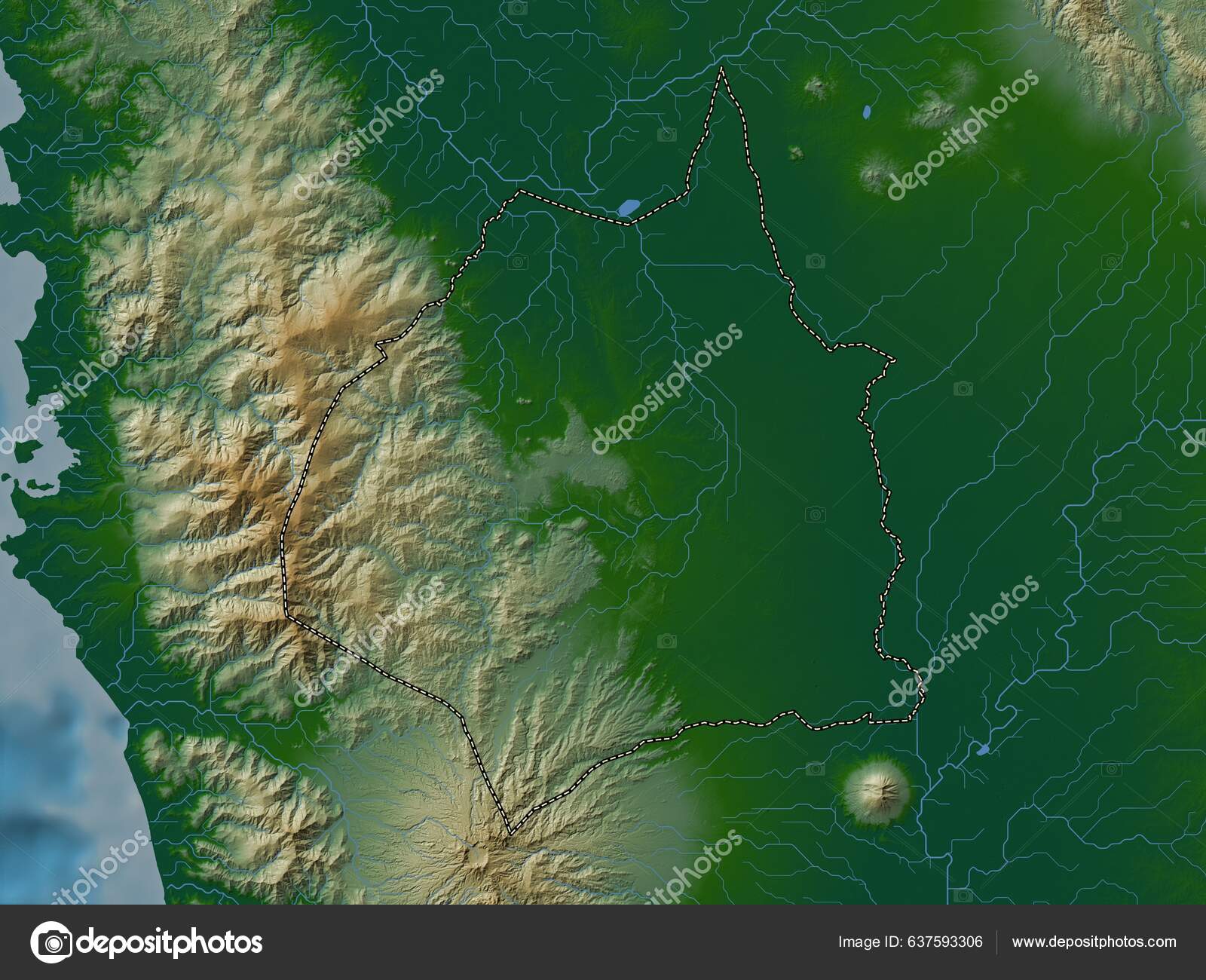 Tarlac Province Philippines Colored Elevation Map Lakes Rivers Stock ...