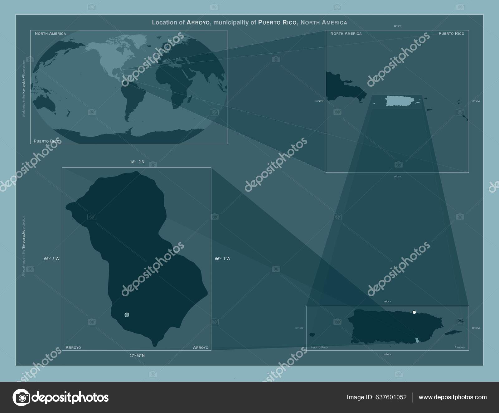Arroyo Municipality Puerto Rico Diagram Showing Location Region Larger ...