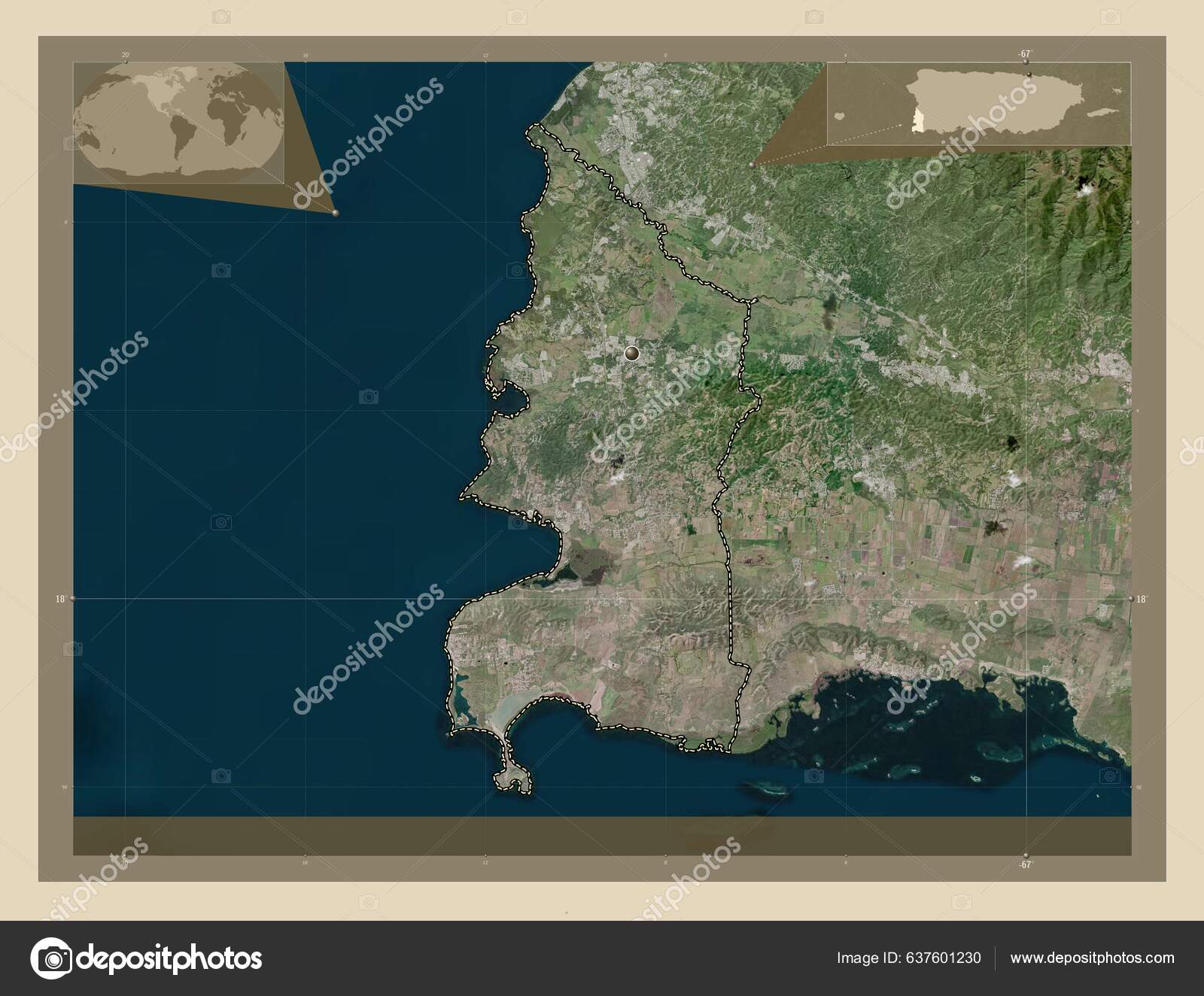 Cabo Rojo Municipality Puerto Rico High Resolution Satellite Map Corner ...