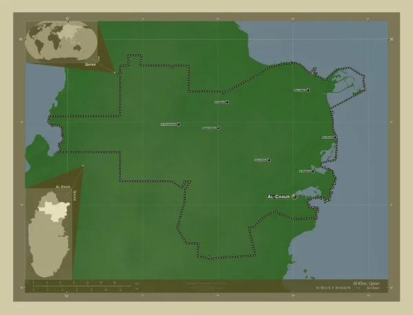 Al Khor, municipality of Qatar. Elevation map colored in wiki style ...