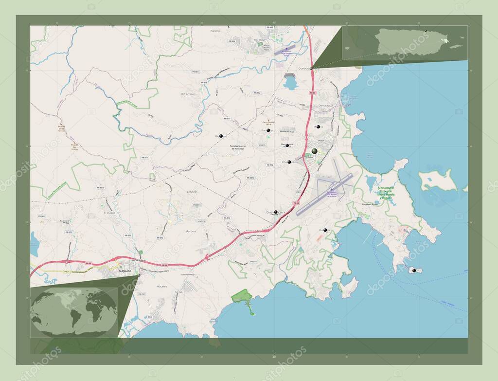 Ceiba, municipality of Puerto Rico. Open Street Map. Locations of major ...