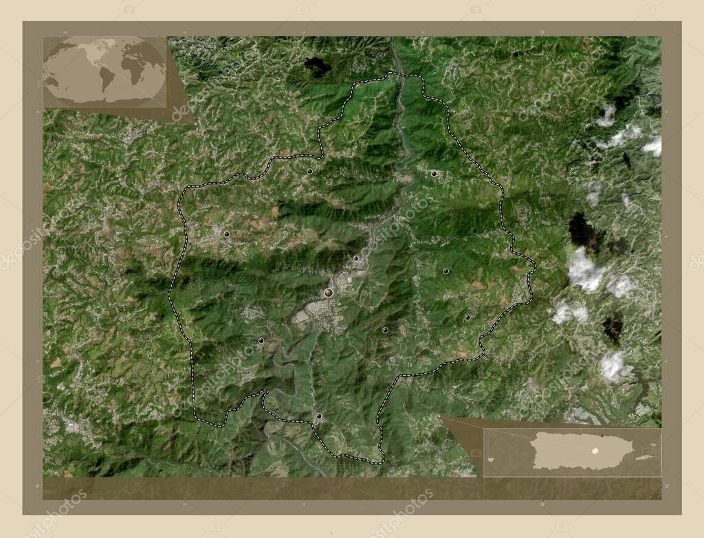 Comerio, municipality of Puerto Rico. High resolution satellite map ...