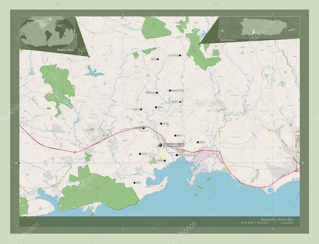 Guayanilla, municipality of Puerto Rico. Open Street Map. Locations and ...
