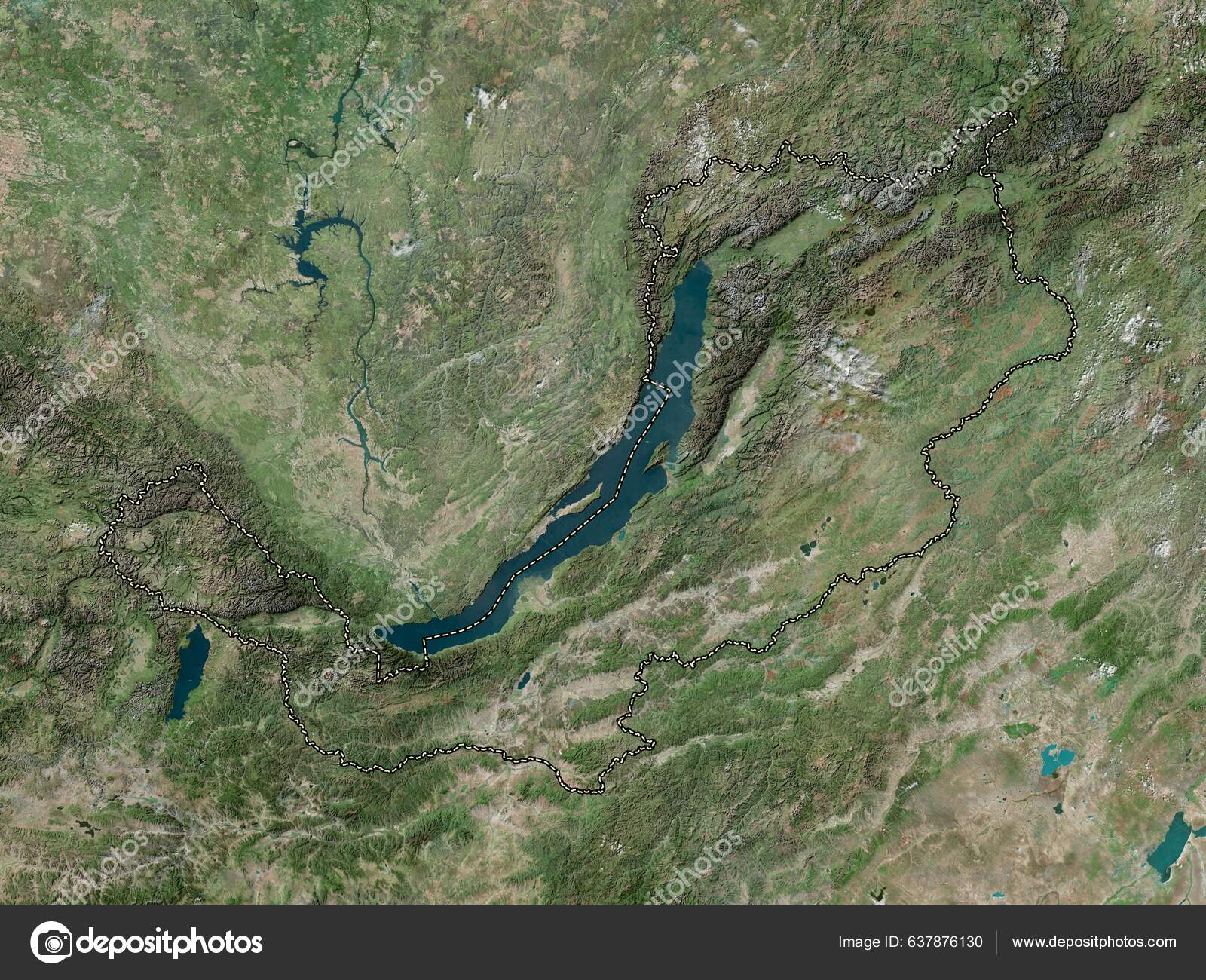 Buryat Republic Russia High Resolution Satellite Map — Foto de stock ...