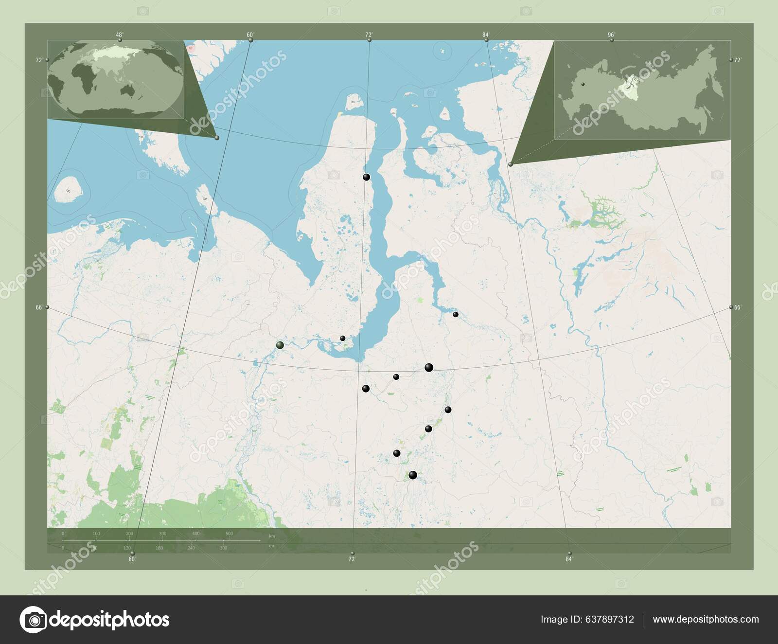 Yamal Nenets Autonomous Province Russia Open Street Map Locations Major ...