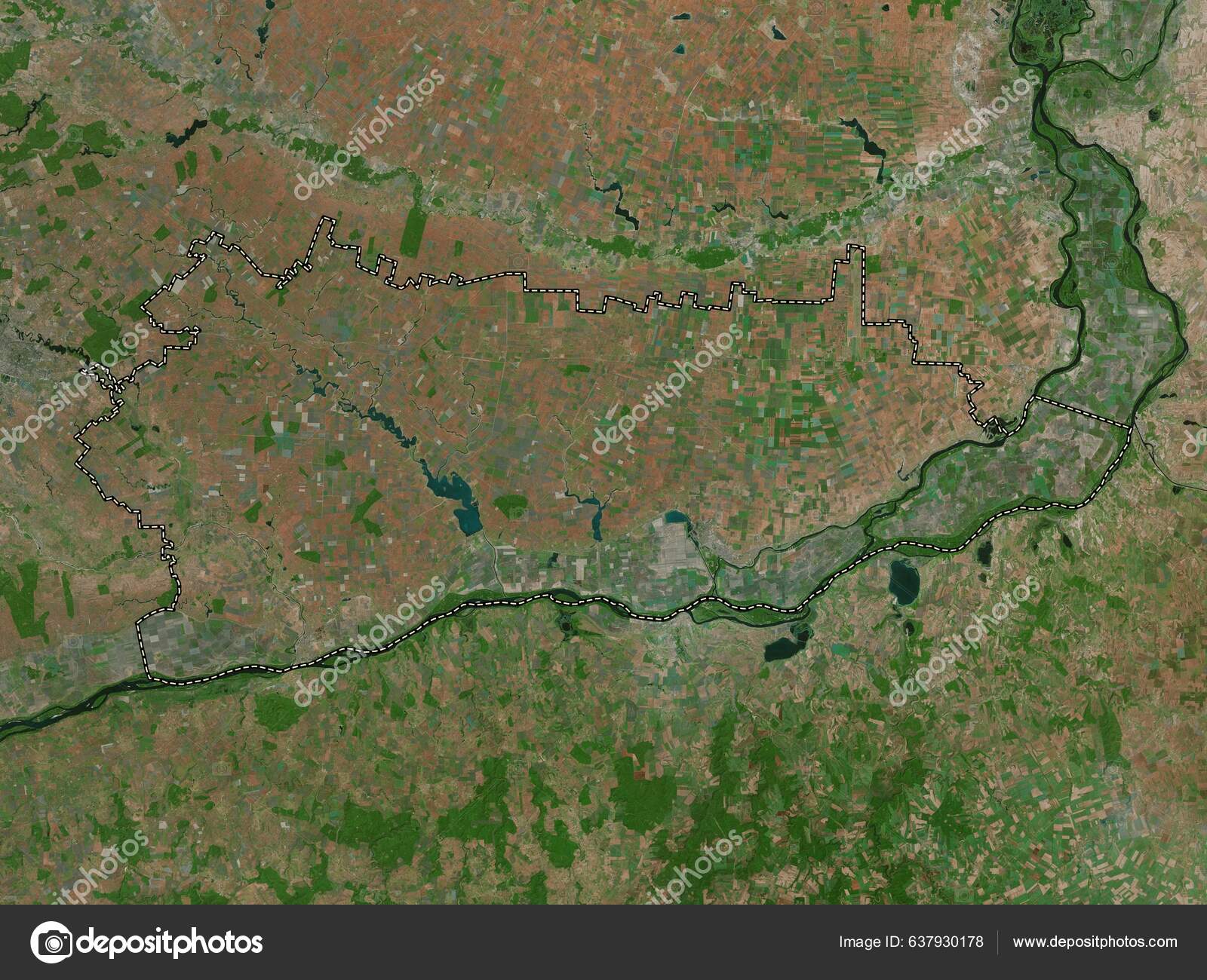 Calarasi County Romania High Resolution Satellite Map — Stock Photo ...