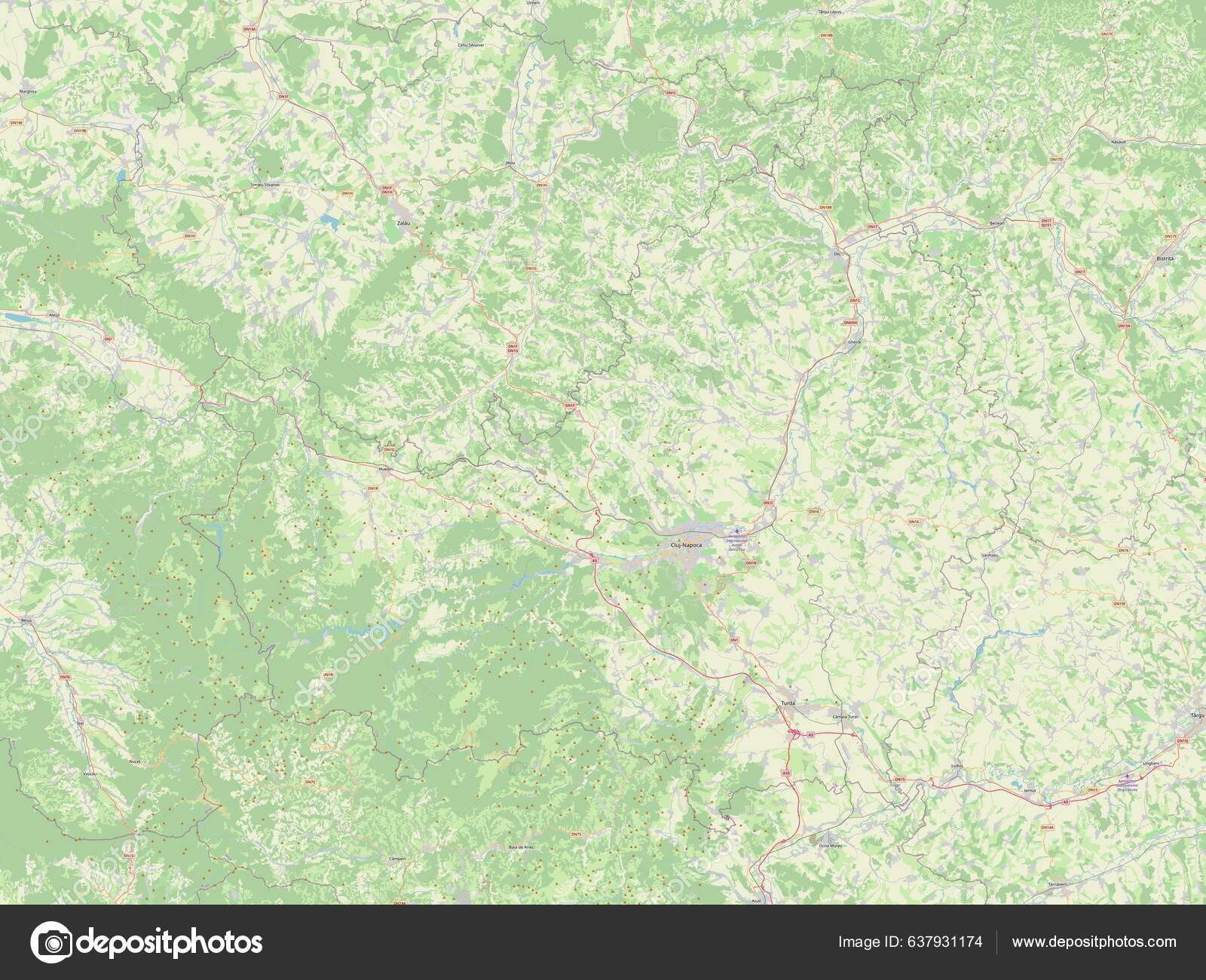 Cluj County Romania Open Street Map — Stock Photo © Yarr65 #637931174