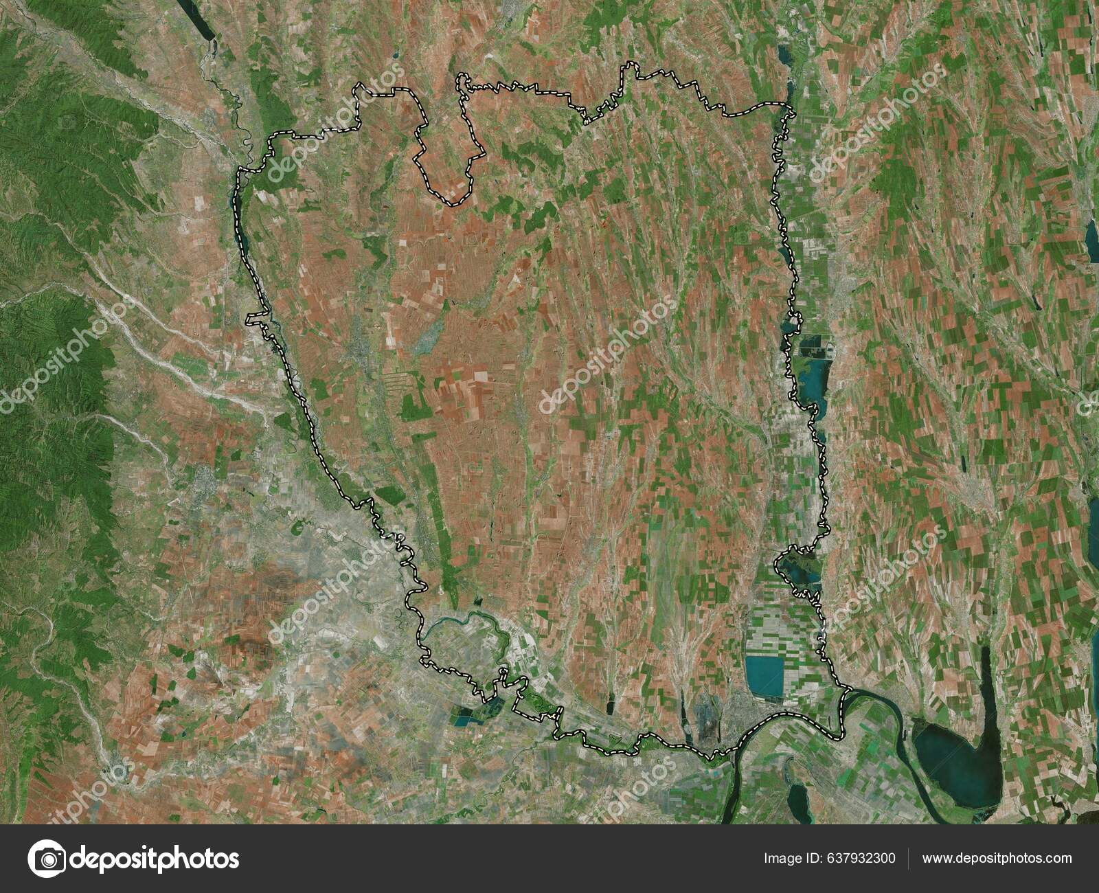 Galati County Romania High Resolution Satellite Map — Stock Photo ...