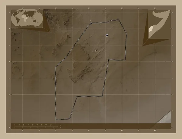 Gedo Region Somalia Elevation Map Colored Wiki Style Lakes Rivers ...