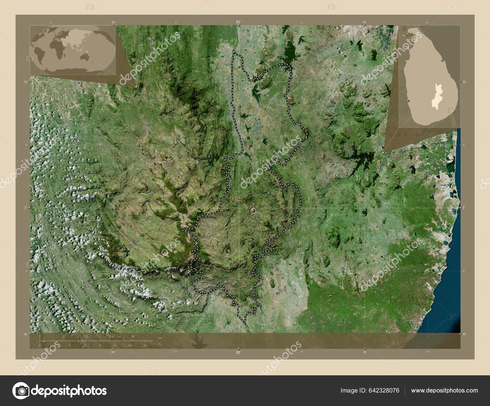 Badulla District Sri Lanka High Resolution Satellite Map Locations ...