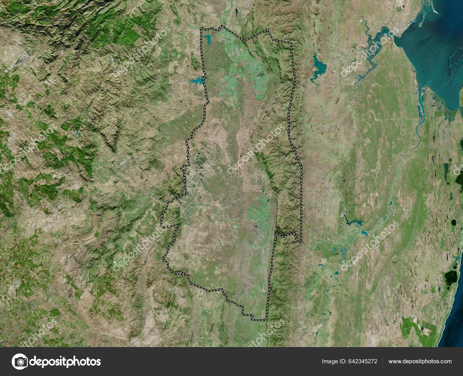 Lubombo District Eswatini High Resolution Satellite Map — Stock Photo ...