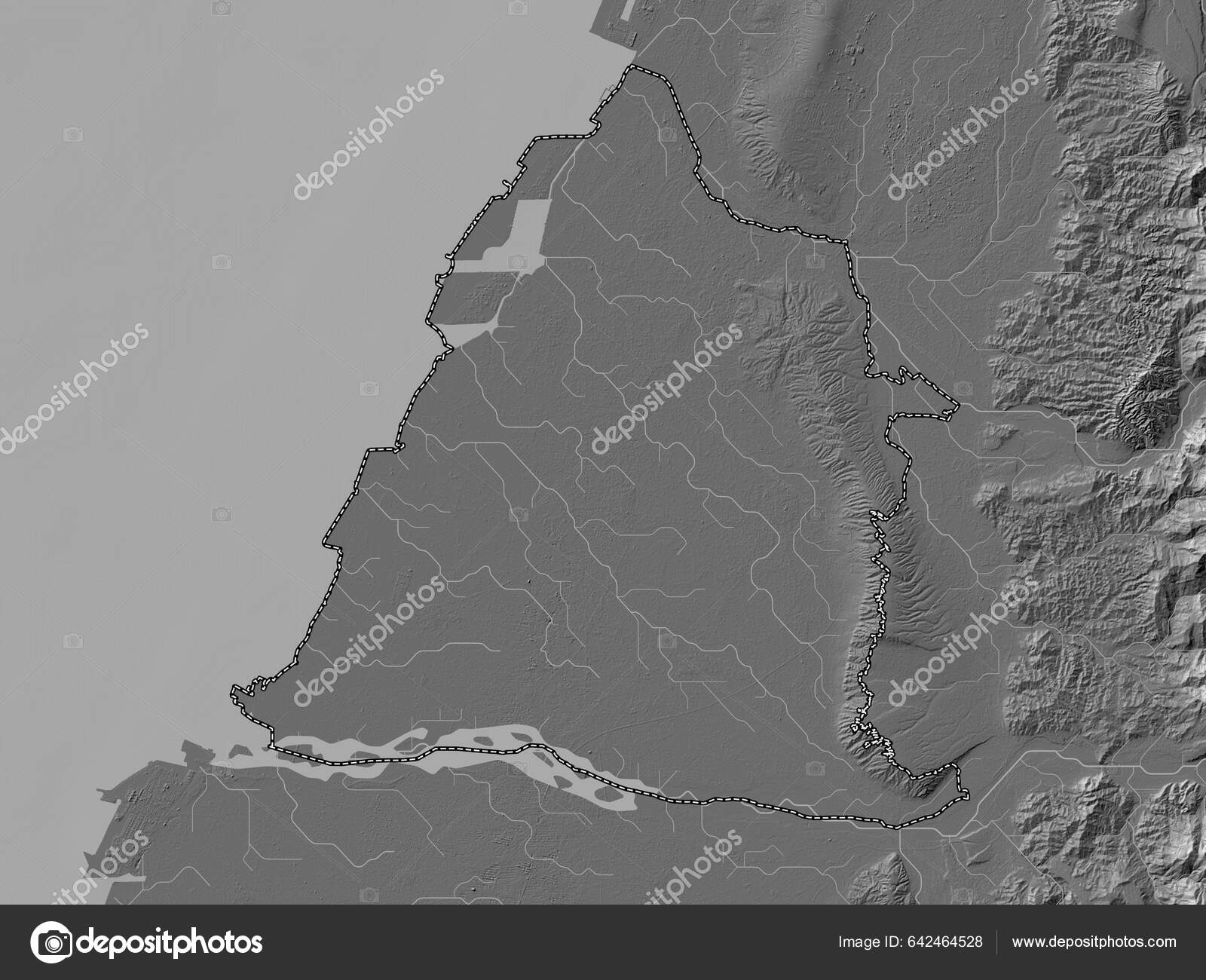 Changhua County Taiwan Bilevel Elevation Map Lakes Rivers Stock Photo ...