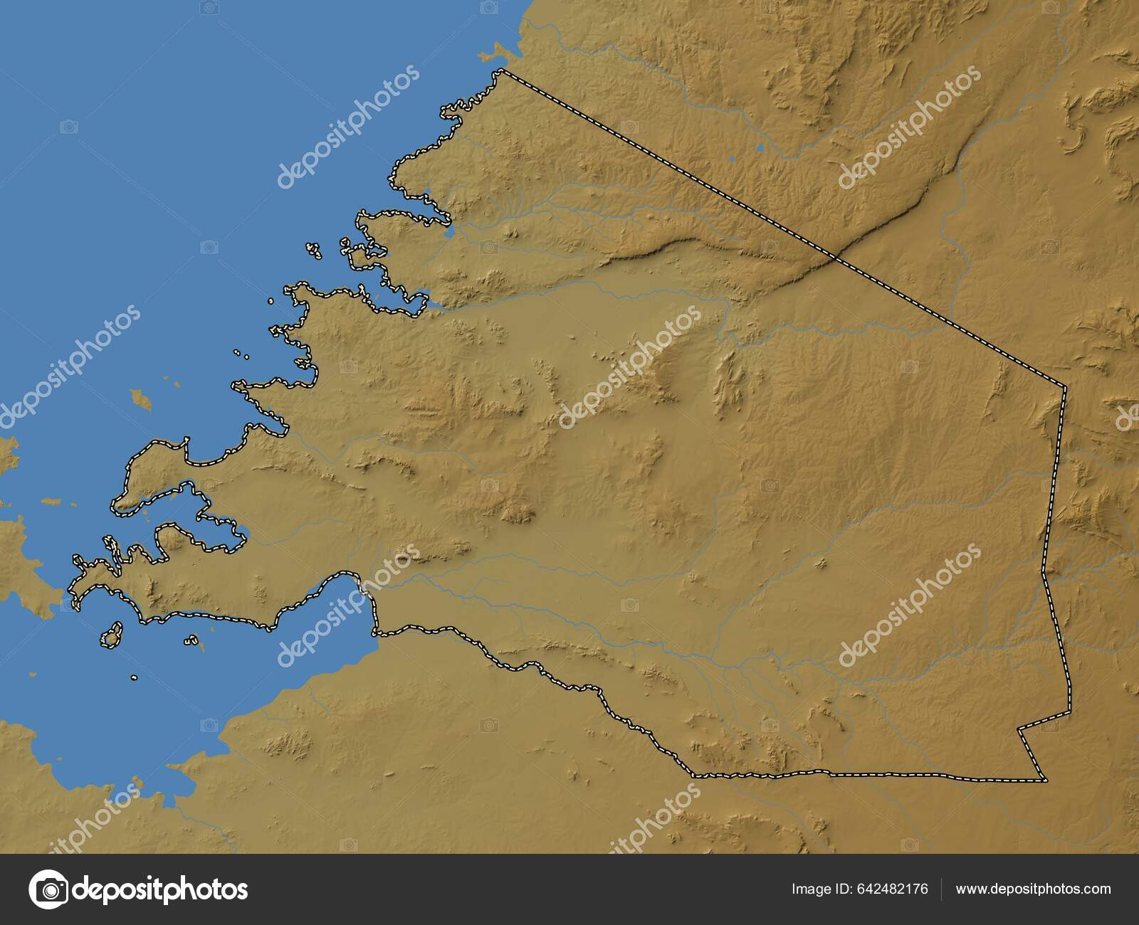 Mara Region Tanzania Colored Elevation Map Lakes Rivers — Stock Photo ...
