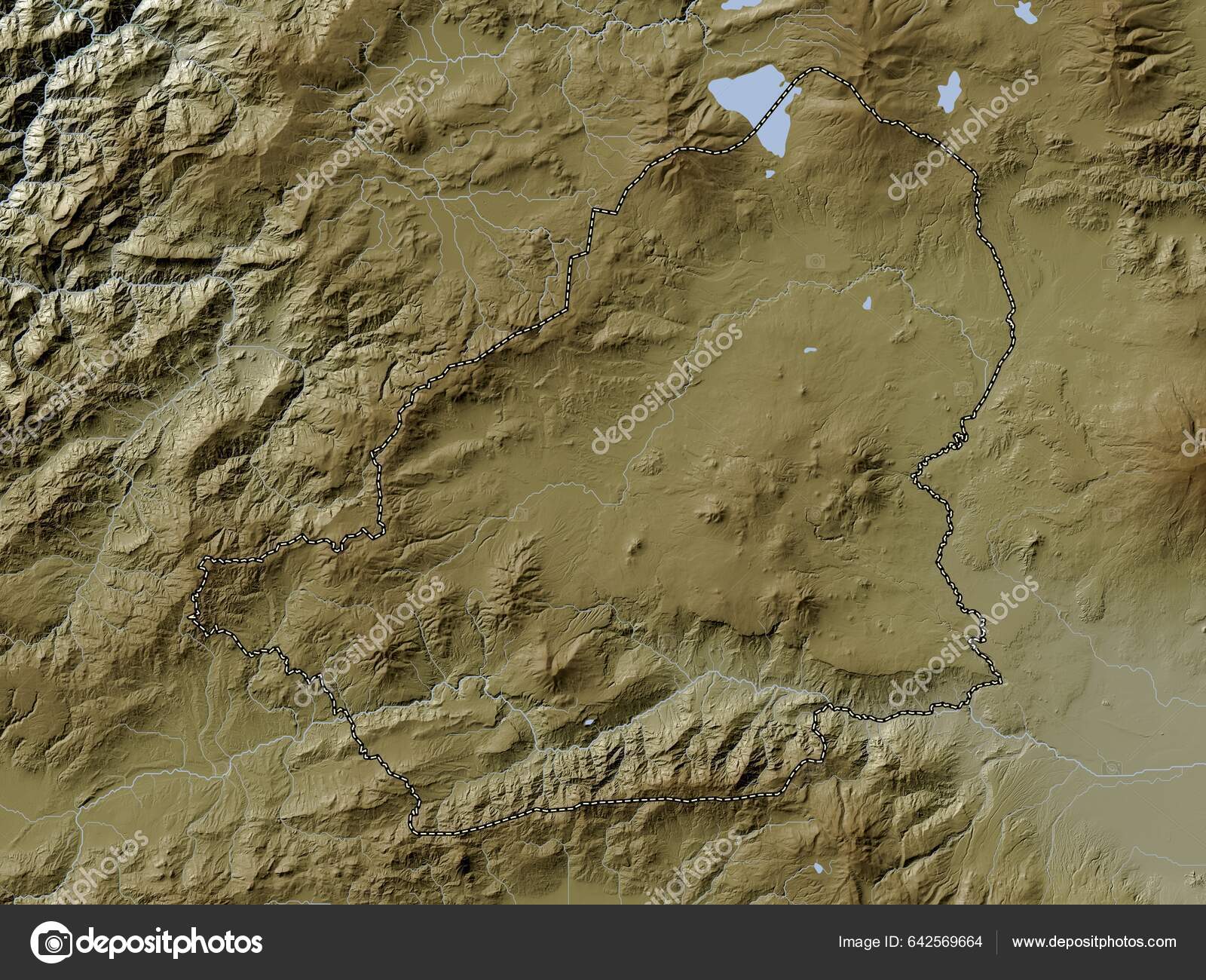 Kars Província Turkiye Mapa Elevação Colorido Estilo Wiki Com Lagos ...