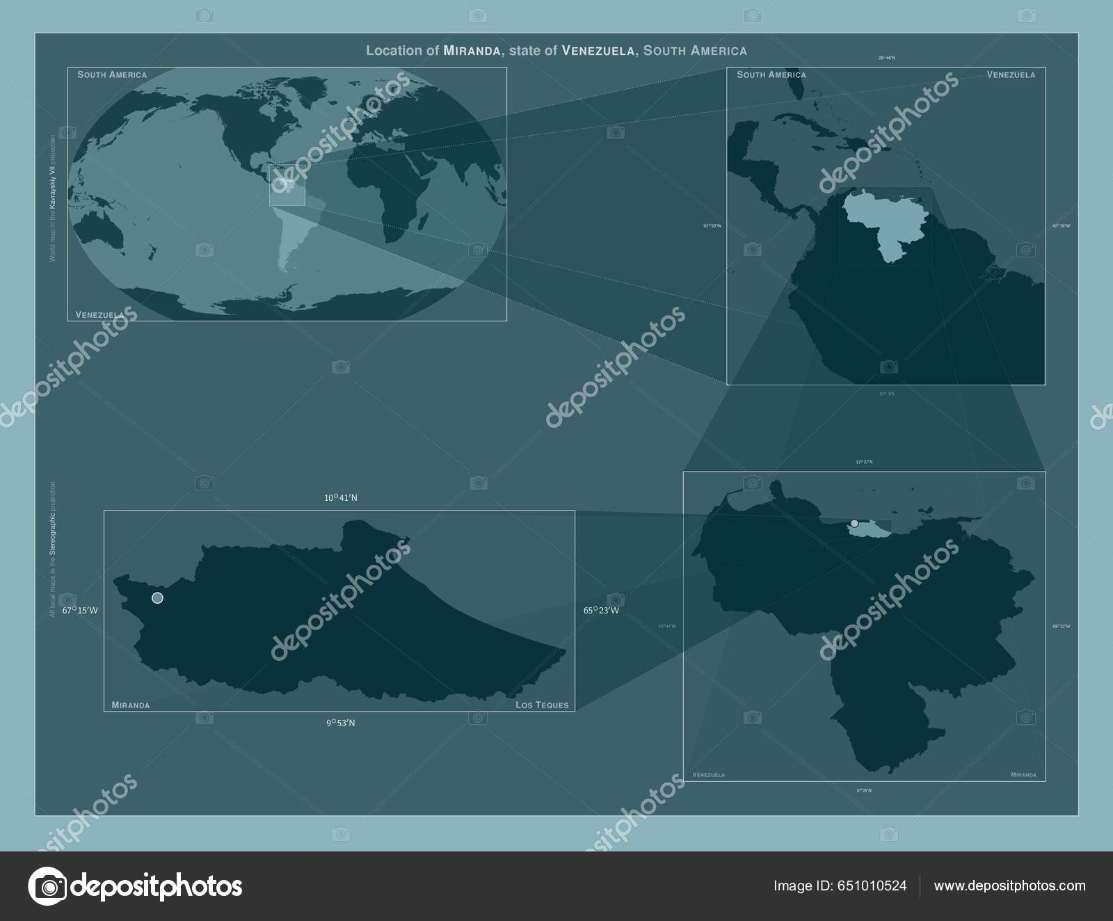 Miranda Estado Venezuela Diagrama Que Muestra Ubicación Región Mapas ...