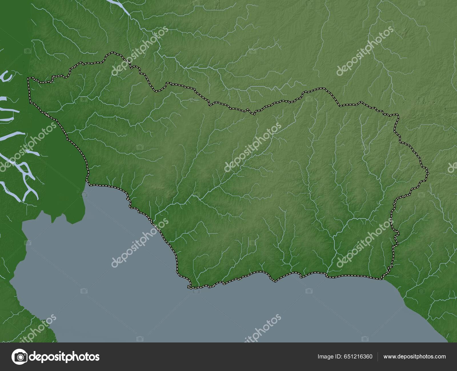 Colonia Department Uruguay Elevation Map Colored Wiki Style Lakes Rivers — Stock Photo © Yarr65 ...