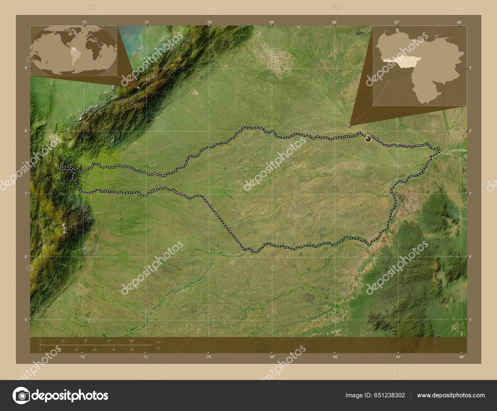 Apure Estado Venezuela Mapa Satelital Baja Resolución Mapas Ubicación ...
