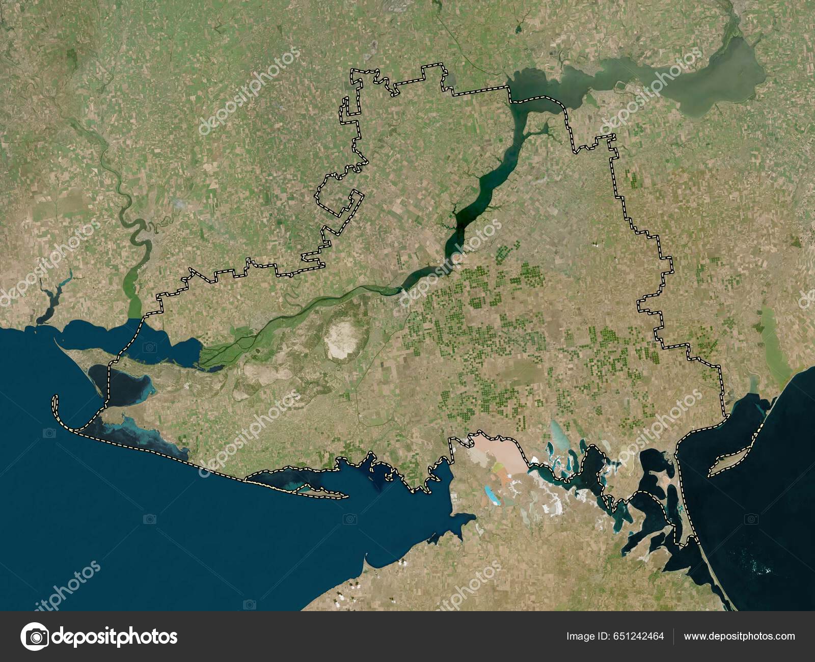 Kherson Region Ukraine Low Resolution Satellite Map — Stock Photo ...