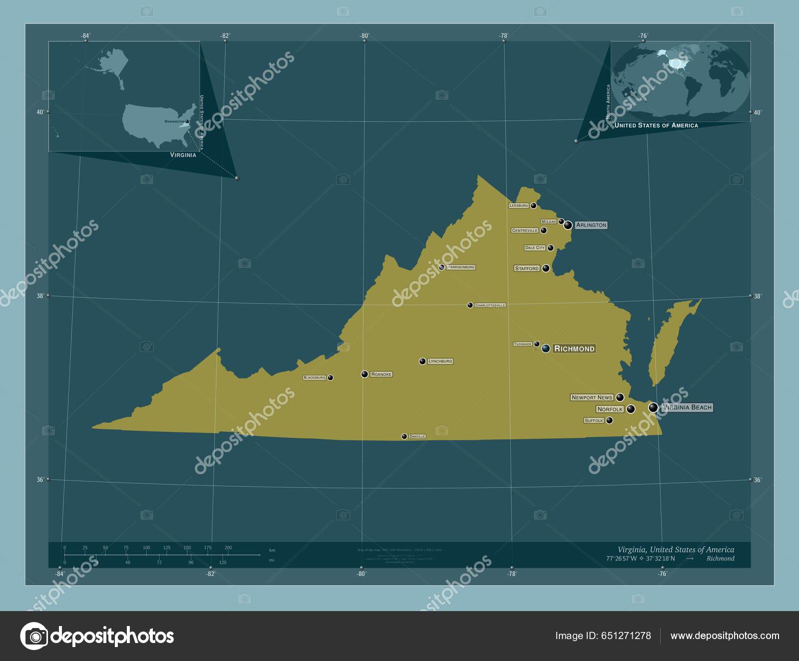 Virginia Outline In Color