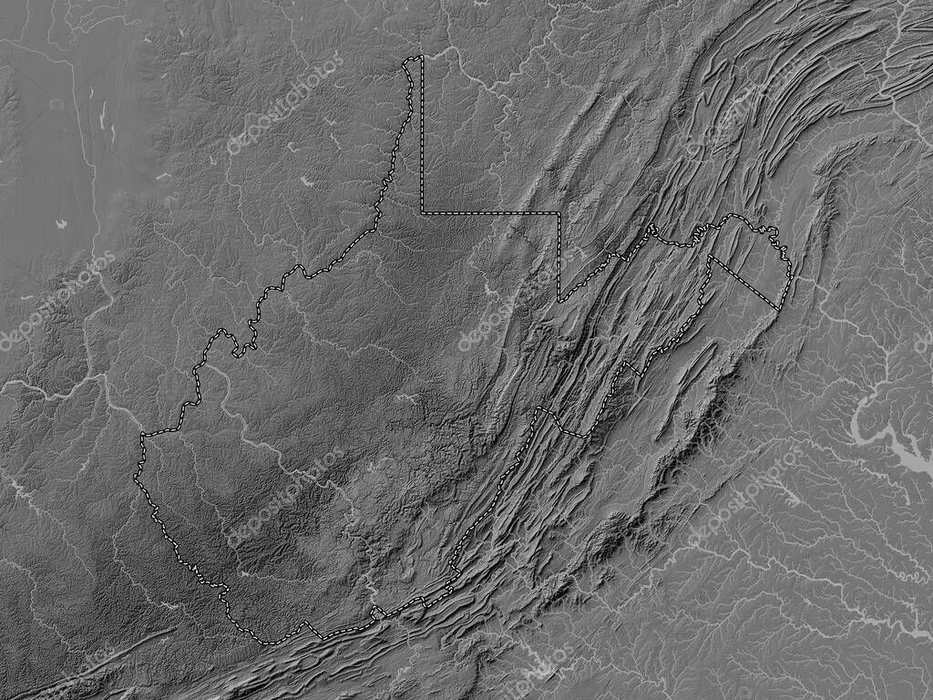 Virginia Occidental, estado de los Estados Unidos de América. Mapa de ...