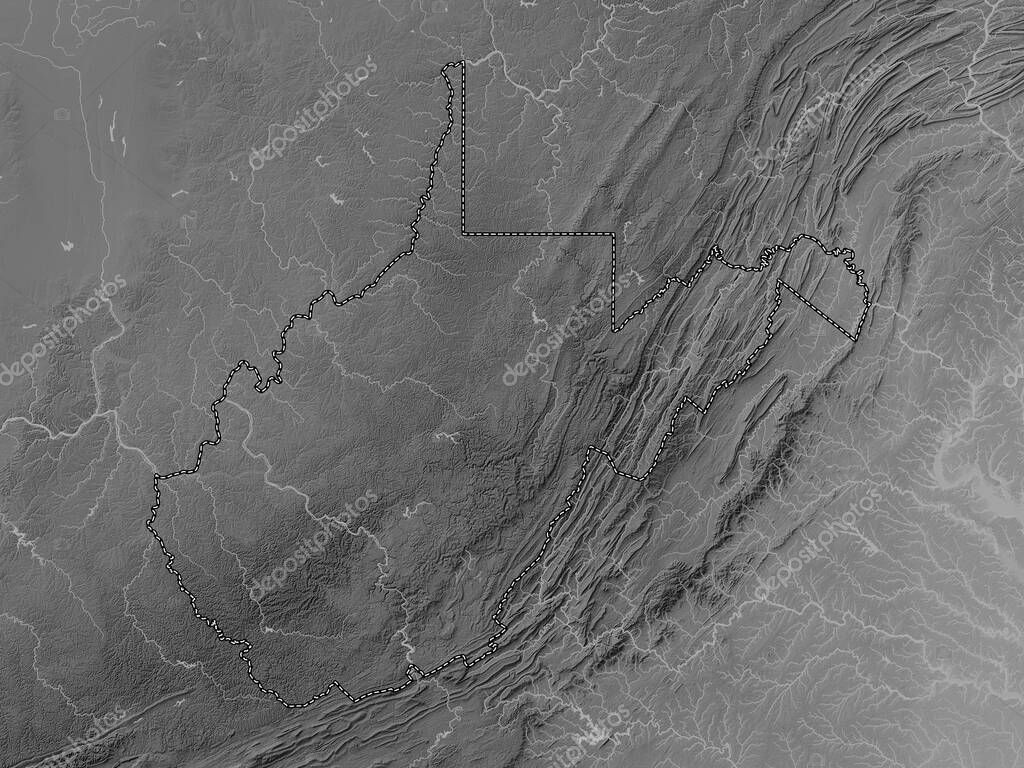 Virginia Occidental, estado de los Estados Unidos de América. Mapa de ...