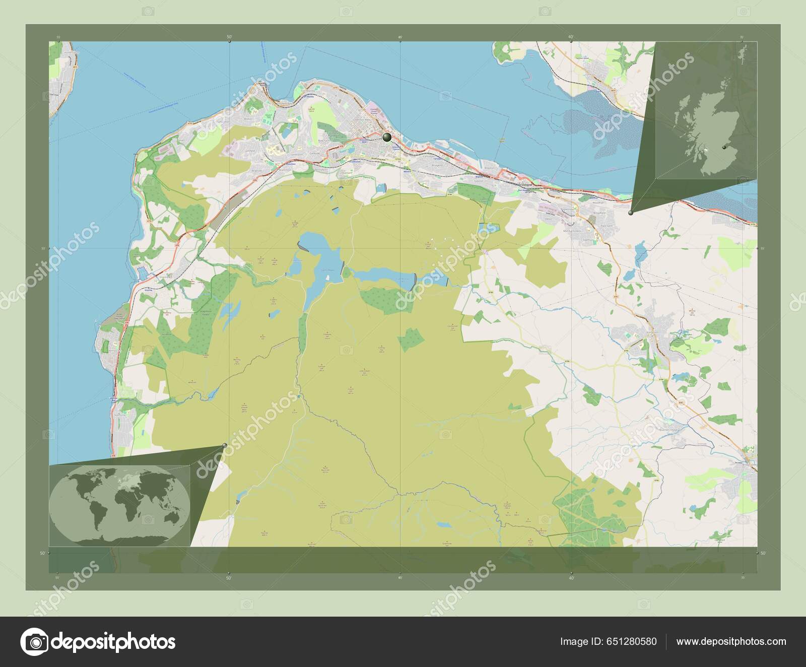 Inverclyde Region Scotland Great Britain Open Street Map Corner ...