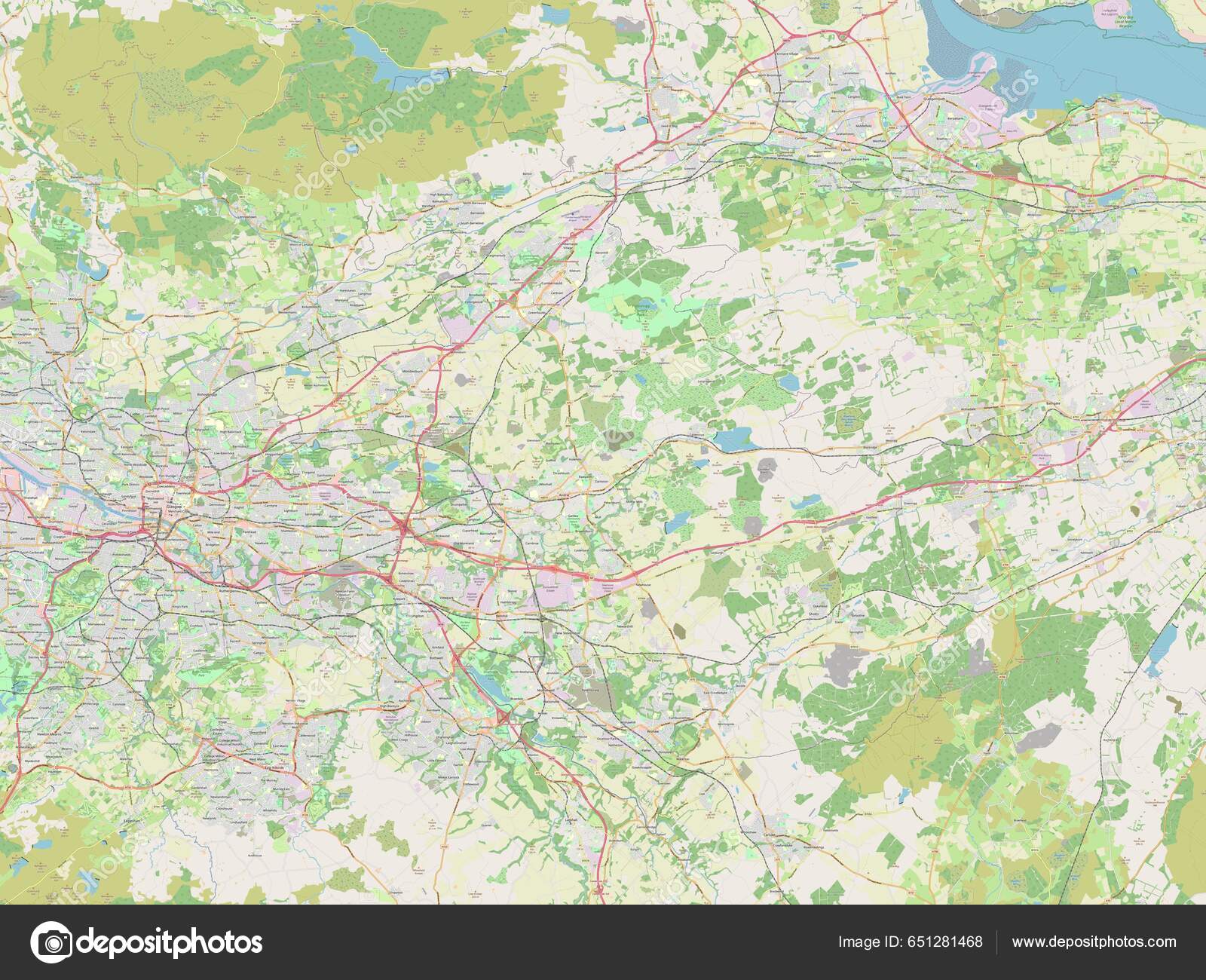 North Lanarkshire Region Scotland Great Britain Open Street Map Stock ...
