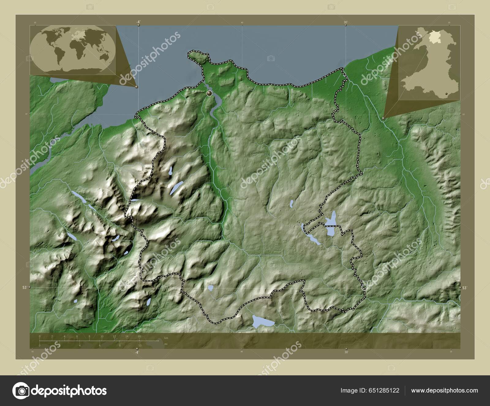 Conwy Region Wales Great Britain Elevation Map Colored Wiki Style ...