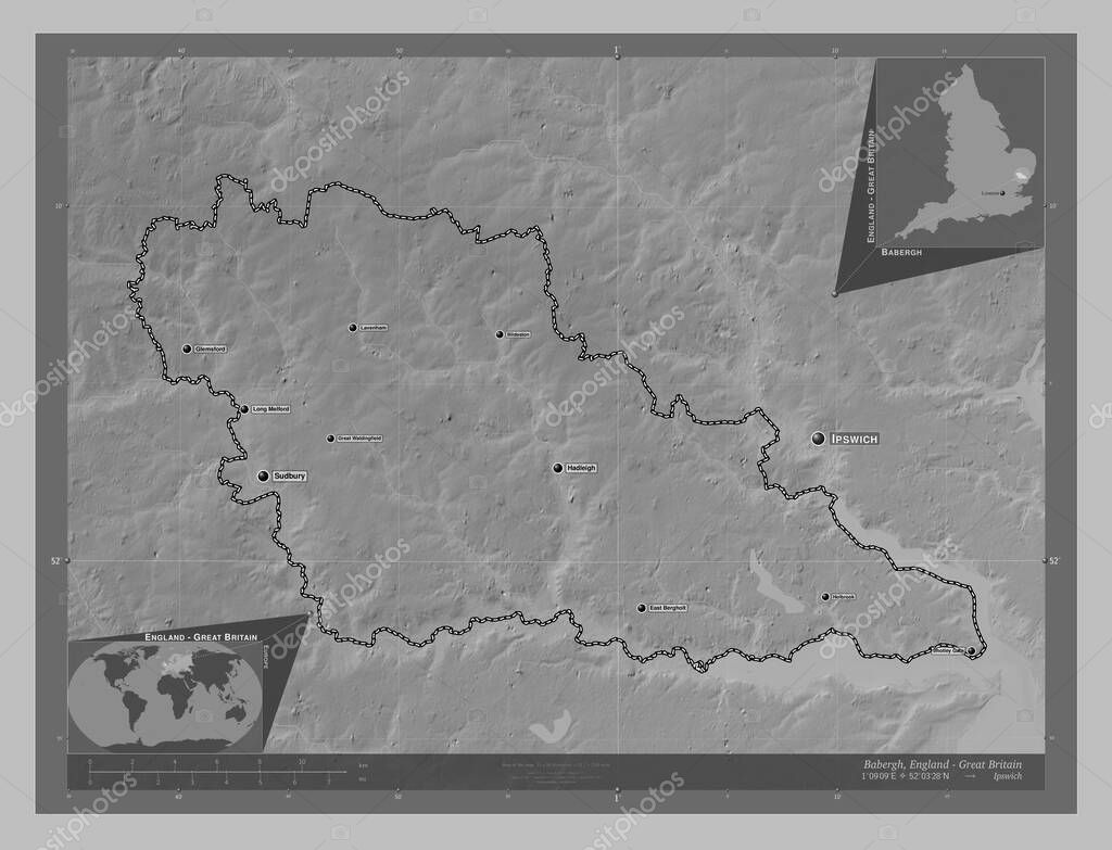Babergh, distrito no metropolitano de Inglaterra Gran Bretaña. Mapa de ...