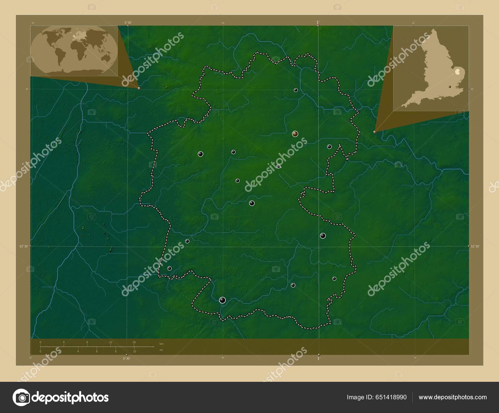 Breckland Non Metropolitan District England Great Britain Colored ...