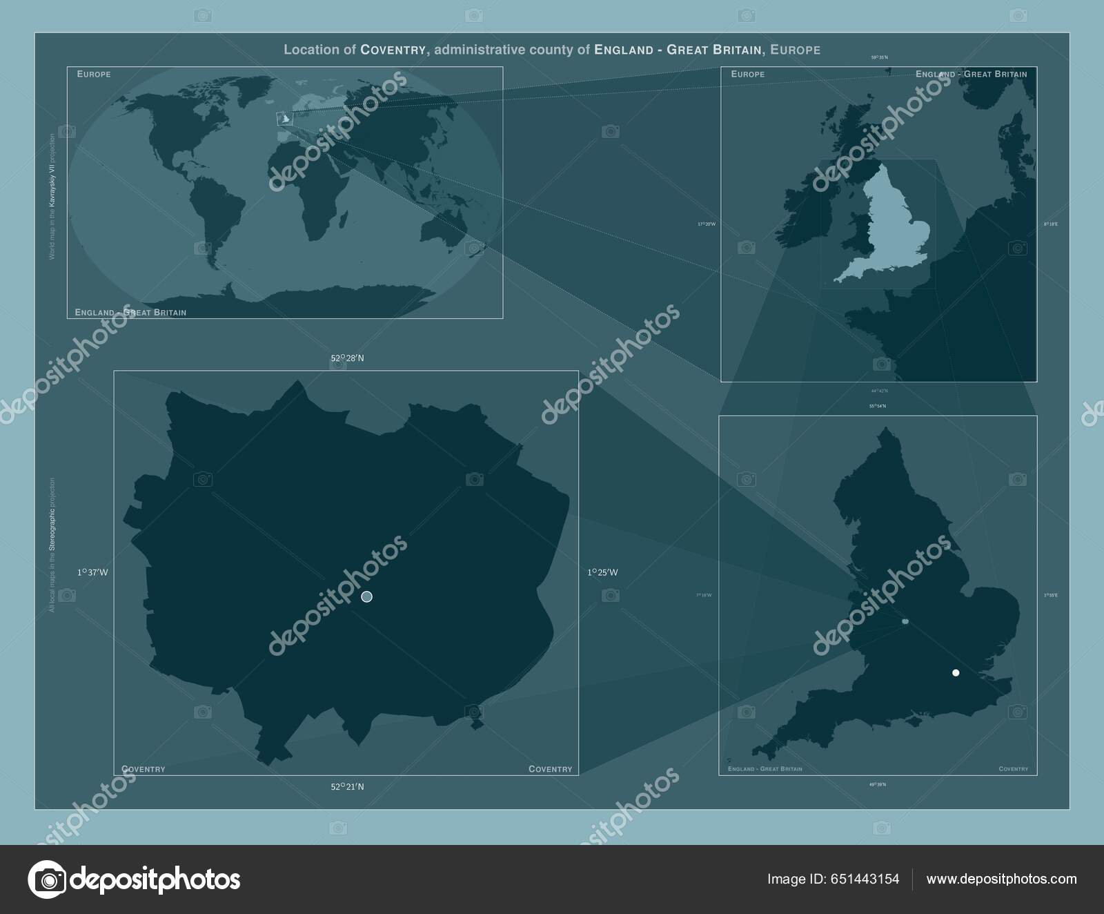 Coventry Administrative County England Great Britain Diagram Showing ...