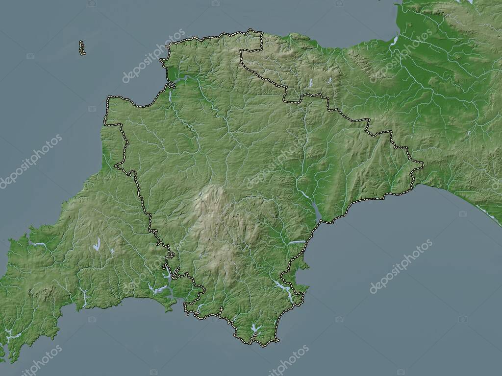 Devon, condado administrativo de Inglaterra - Gran Bretaña. Mapa de ...