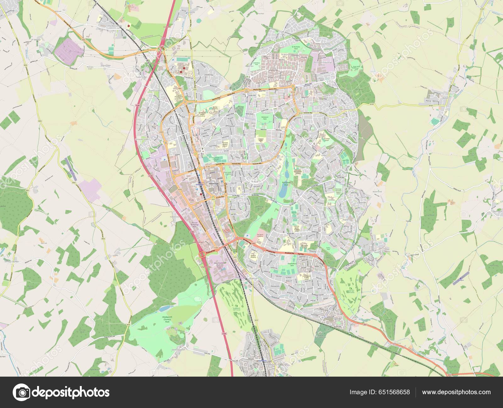 Stevenage Non Metropolitan District England Great Britain Open Street ...