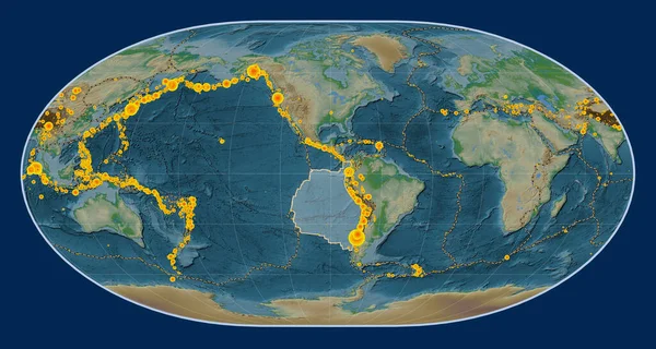 Placa tectónica de Nazca en el mapa de elevación física en la ...