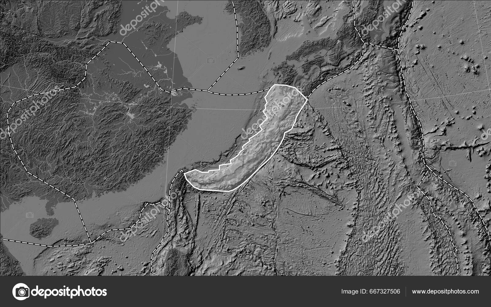 Distribution Known Volcanoes Okinawa Tectonic Plate Bilevel Elevation ...