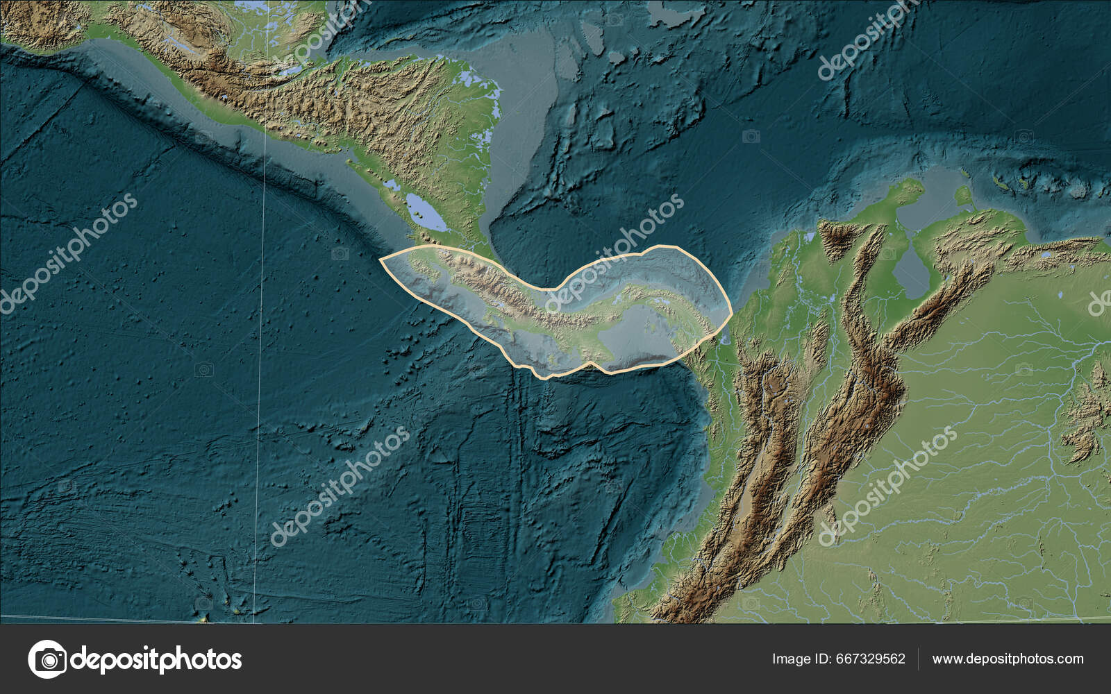 Shape Panama Tectonic Plate Wiki Style Elevation Map Patterson ...