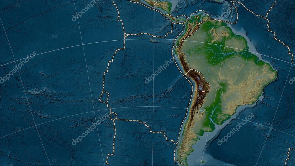 Placa tectónica de Nazca y los límites de las placas adyacentes en el ...