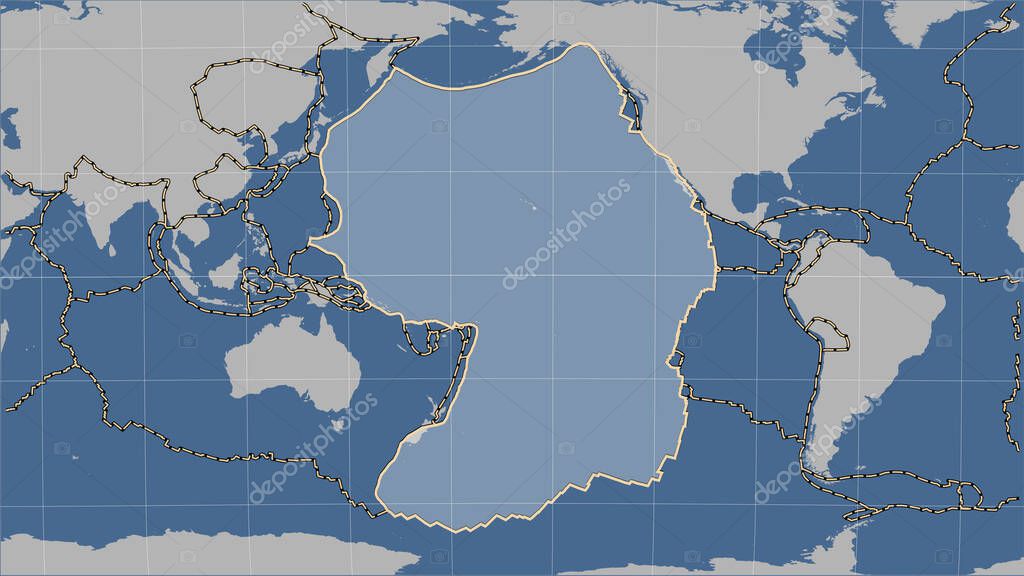Distribución de volcanes conocidos alrededor de la placa tectónica del ...