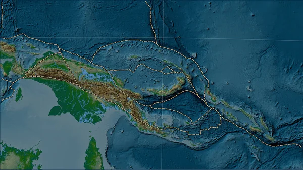 Tectonic Plate Boundaries Adjacent South Bismarck Tectonic Plate Blue ...