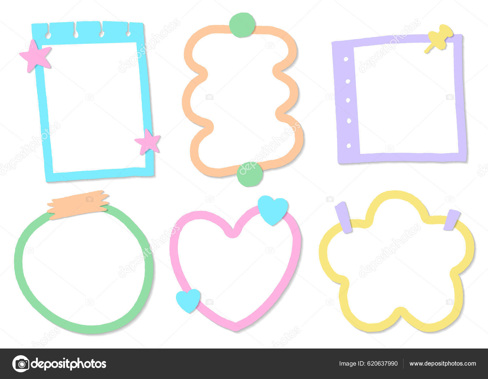 Cute Pastel Border Memo Abstract Texture Pattern Heart Circle Flower ... Cute Pastel Border Memo Abstract Texture Pattern Heart Circle Flower ...