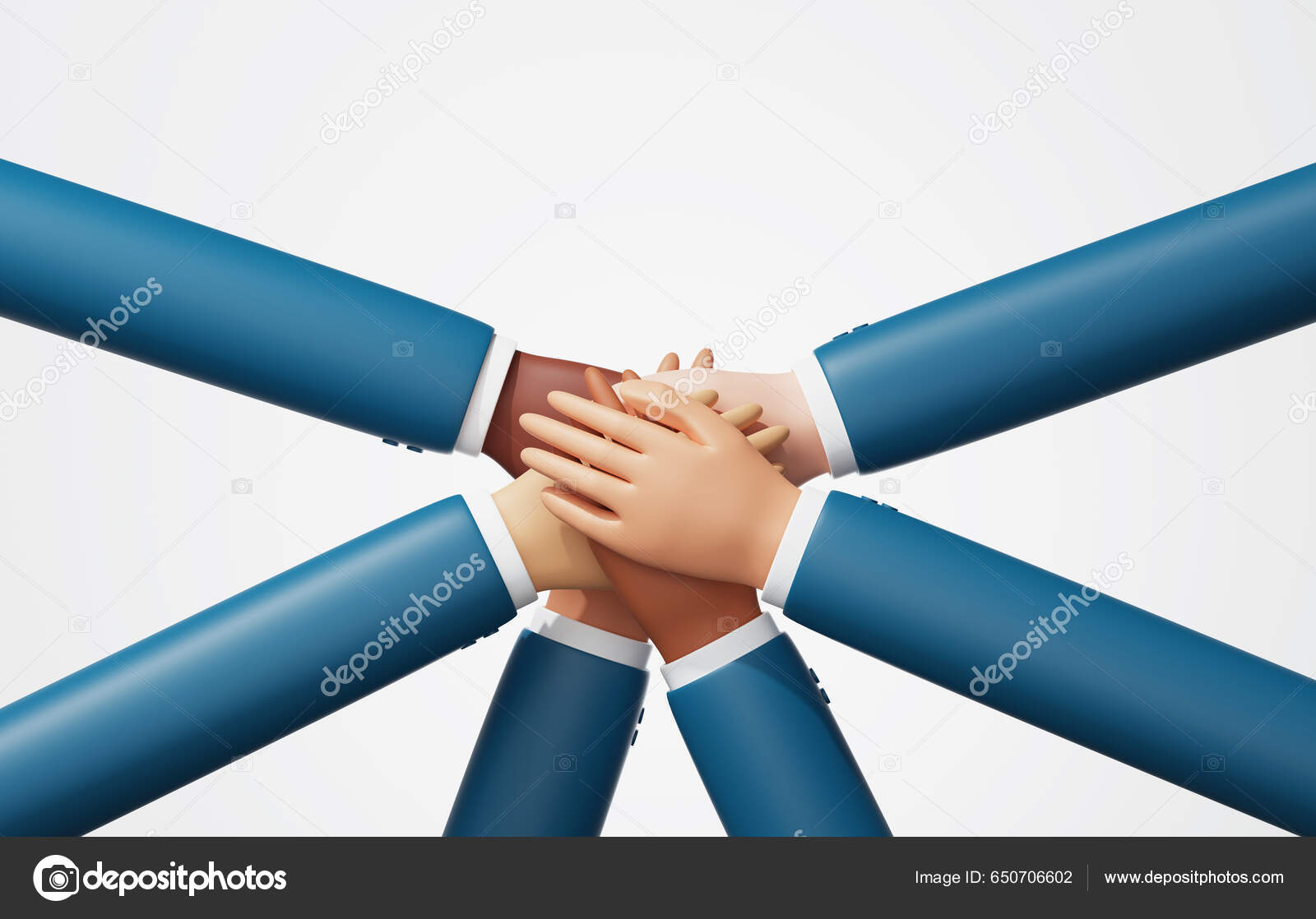 Team Cooperation Business People Topview White Background Teamwork ...