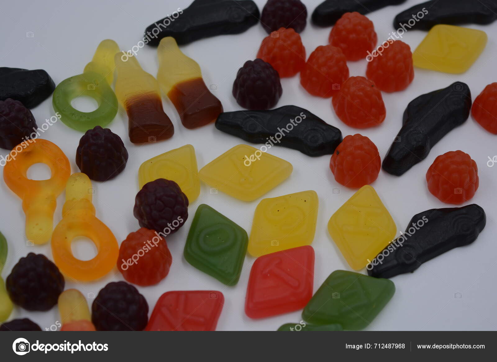 Unusual Jelly Candies Made Natural Juice Candies Form Black Car — Stock ...