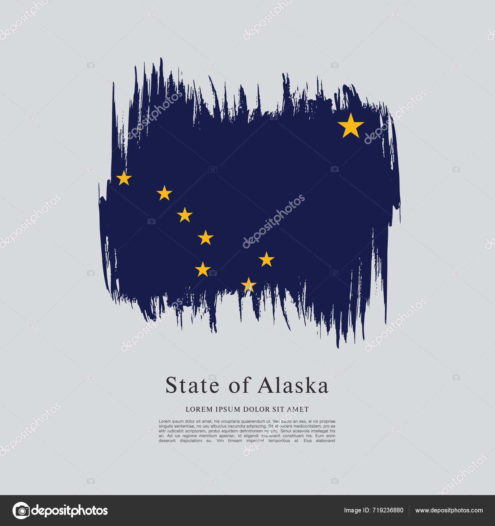 Bandera Del Estado Alaska Estados Unidos América Vector de stock ...