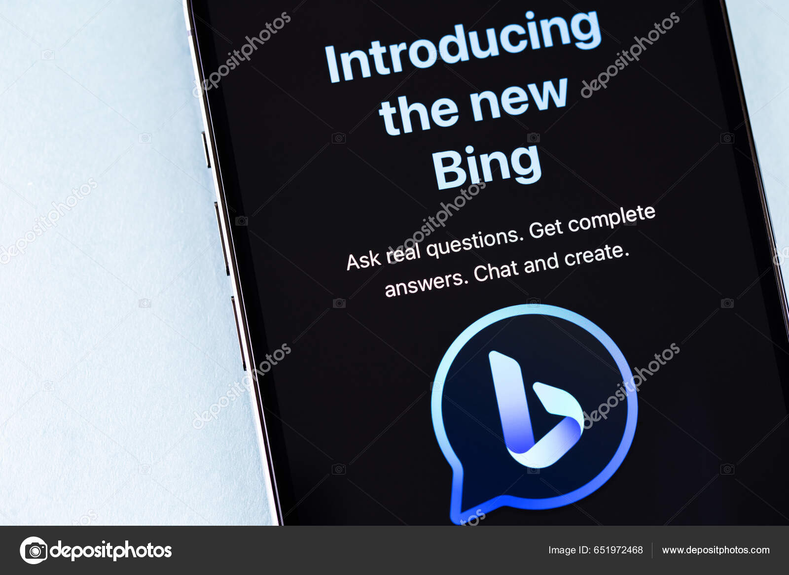 Microsoft Bing Logo Mobile App Screen Smartphone Iphone Closeup ...